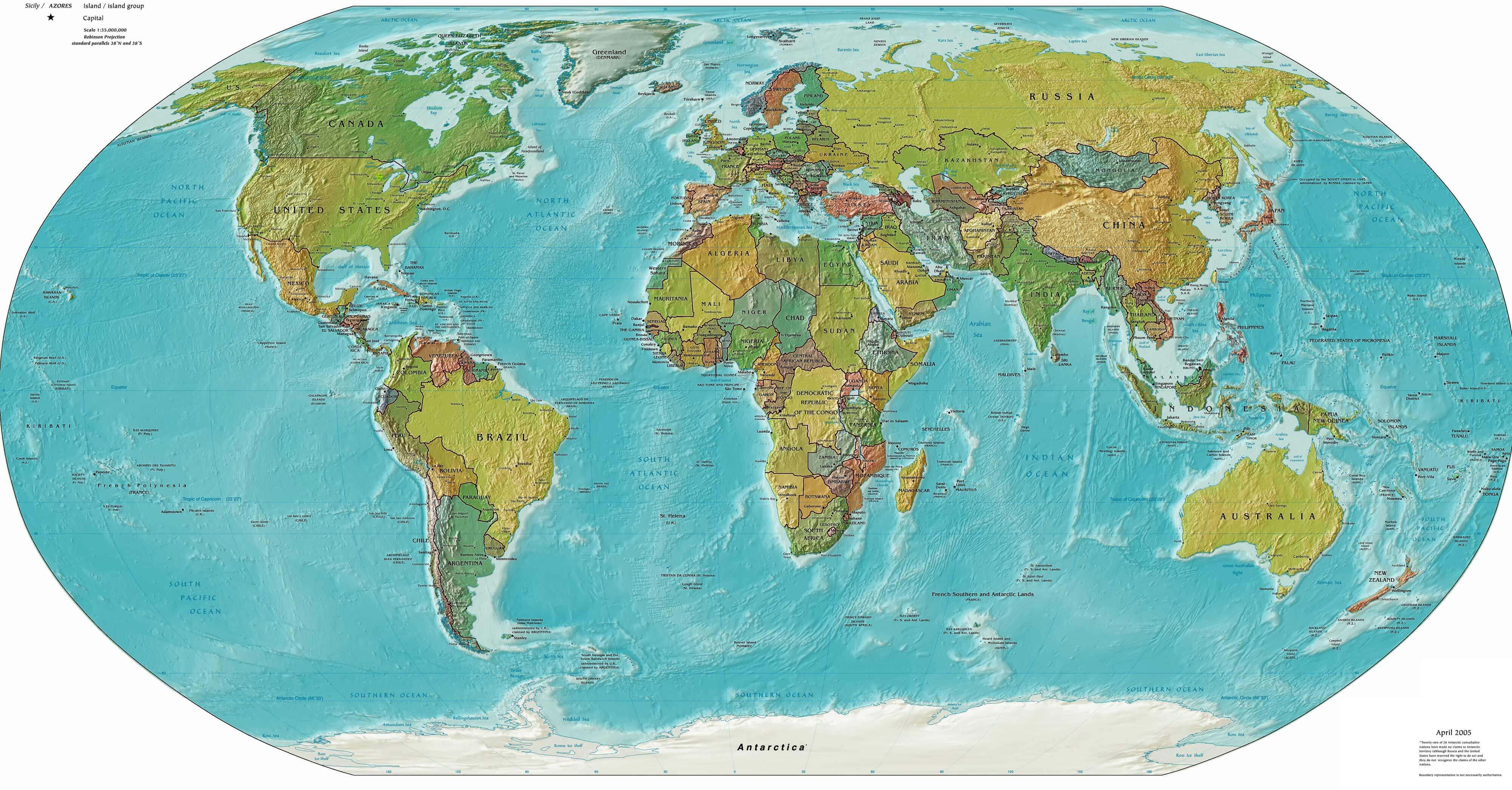 Map of the World All Countries Map