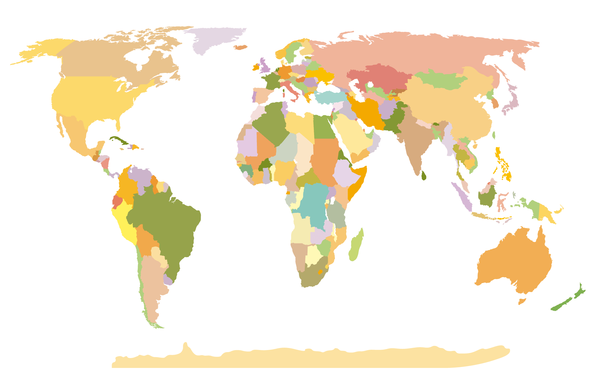 Map of the World All Countries Map