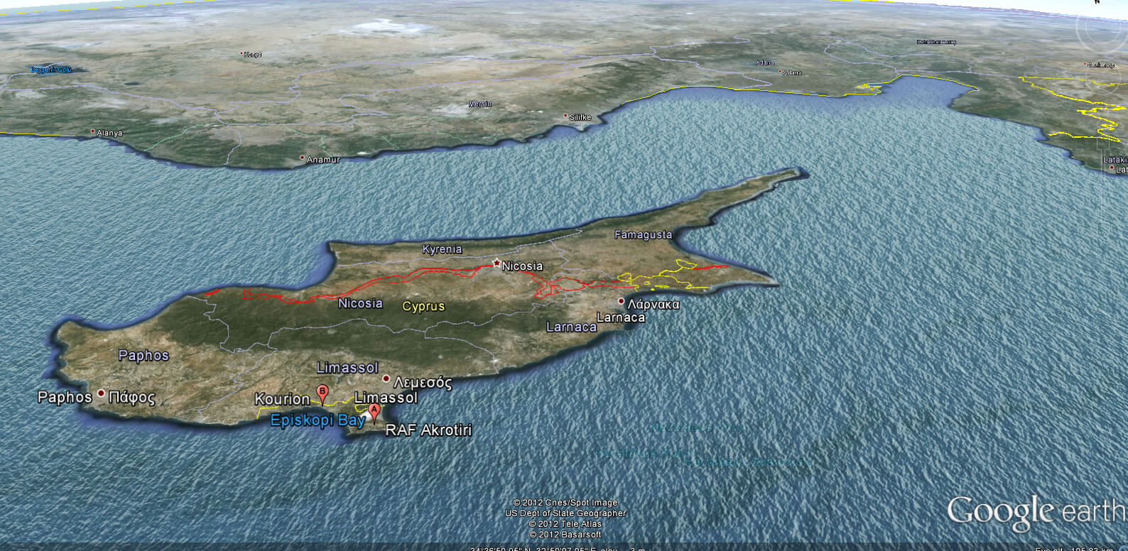 Akrotiri and Dhekelia Map