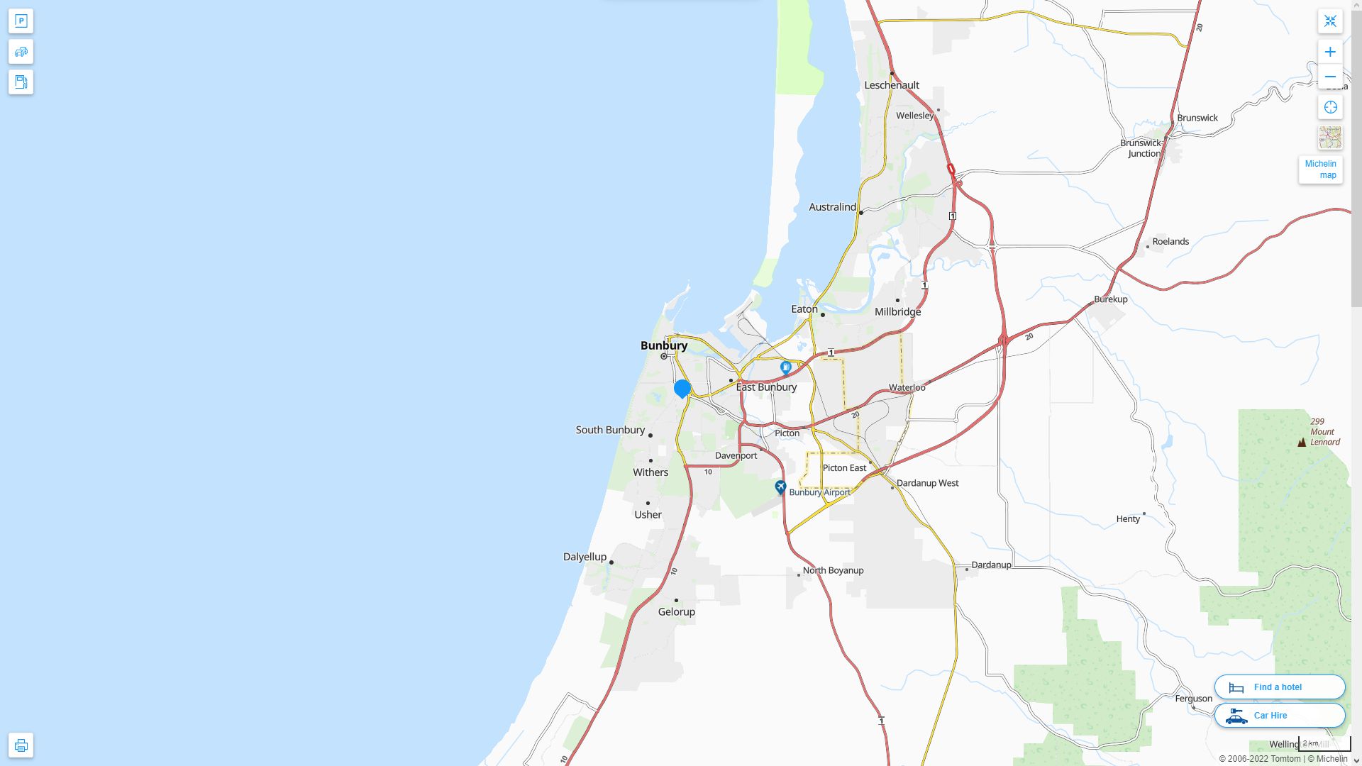 Bunbury Map - Australia