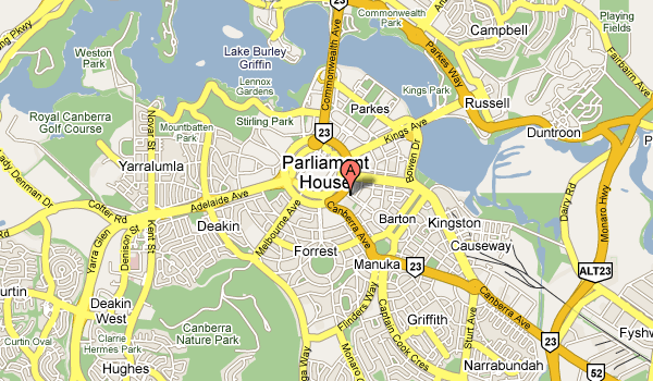 Canberra Map Canberra Map