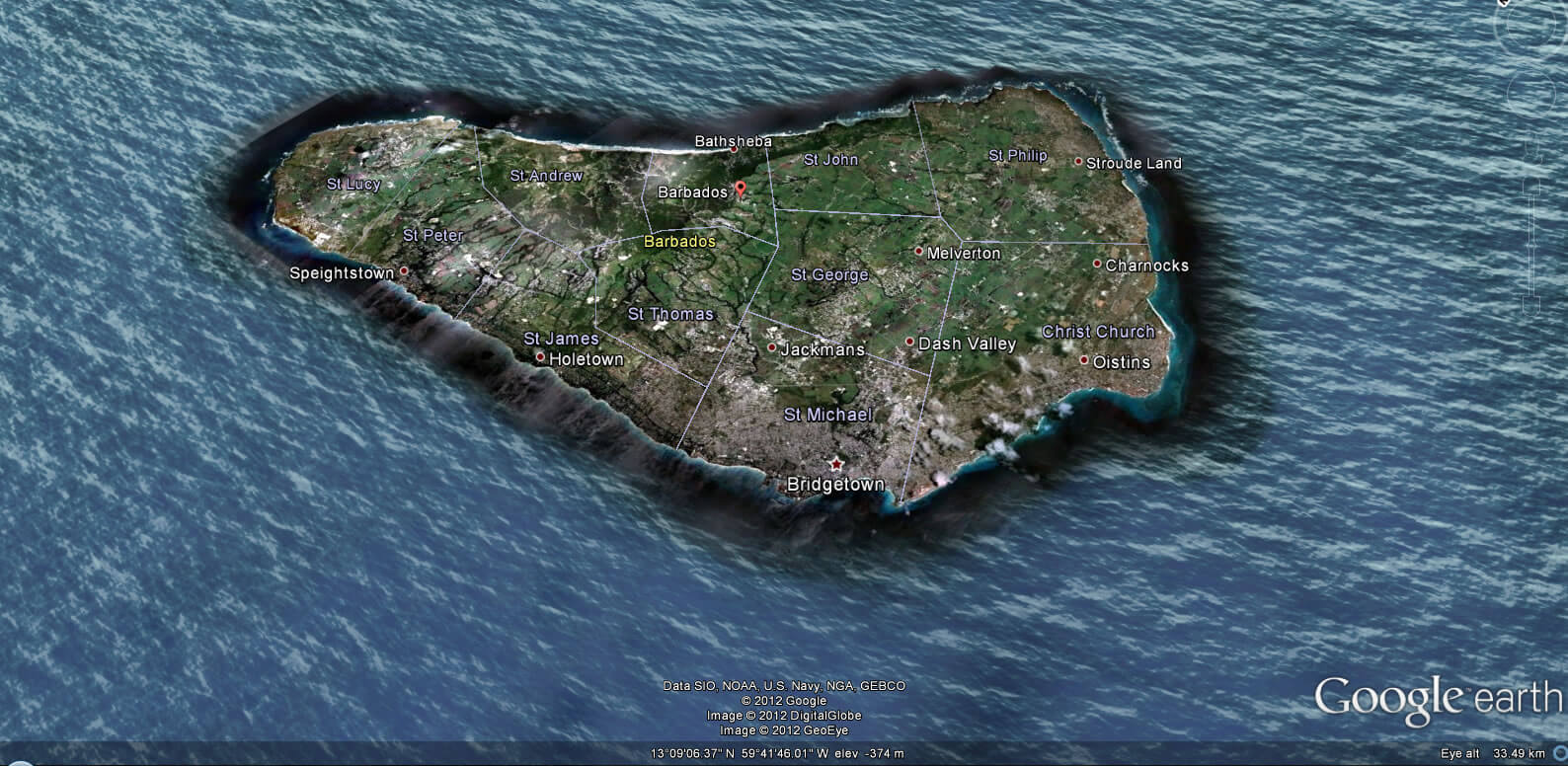 Barbados Map