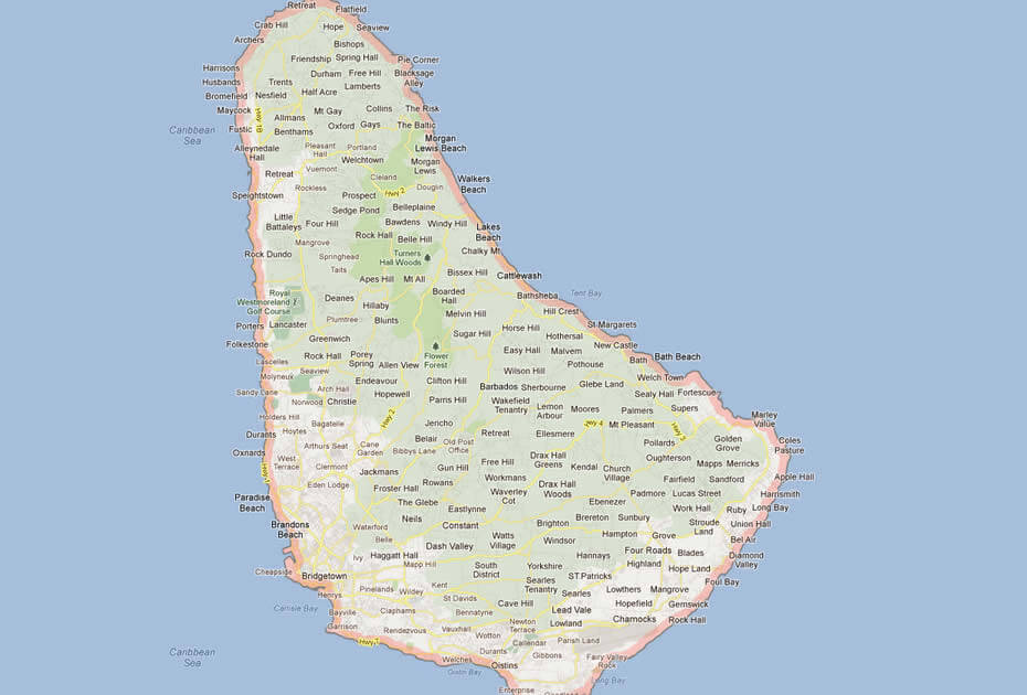 Barbados Map