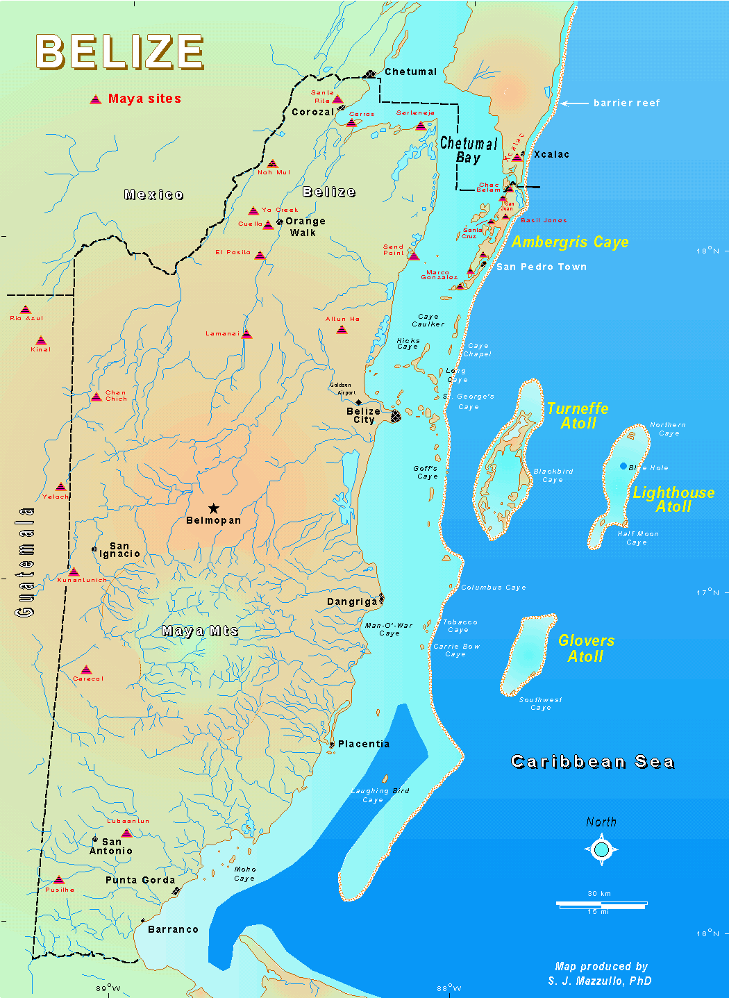 Belize Tourist Map