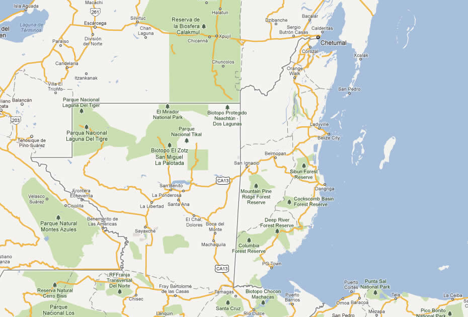 Belize Tourist Map