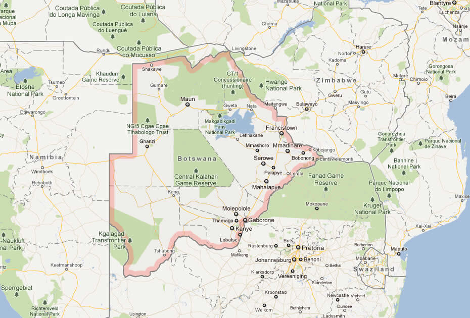 Botswana Map - Botswana