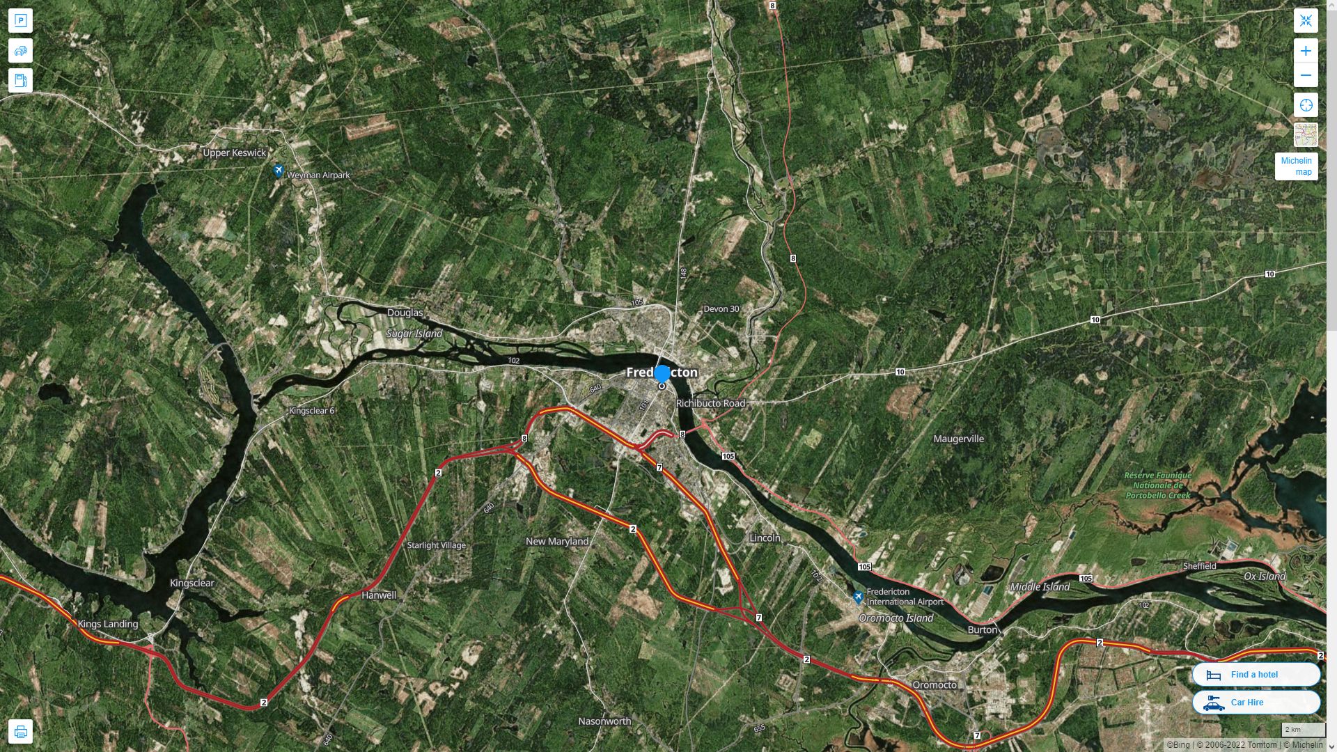 Fredericton Map - Canada