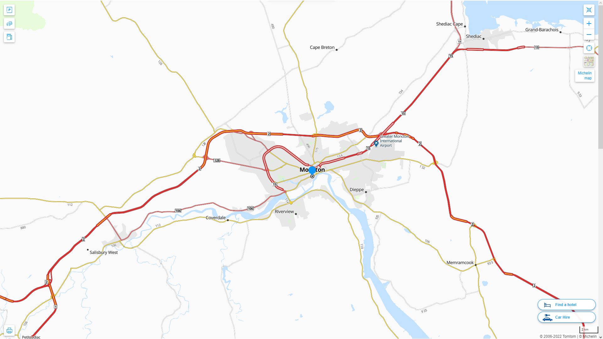 Moncton Map - Canada