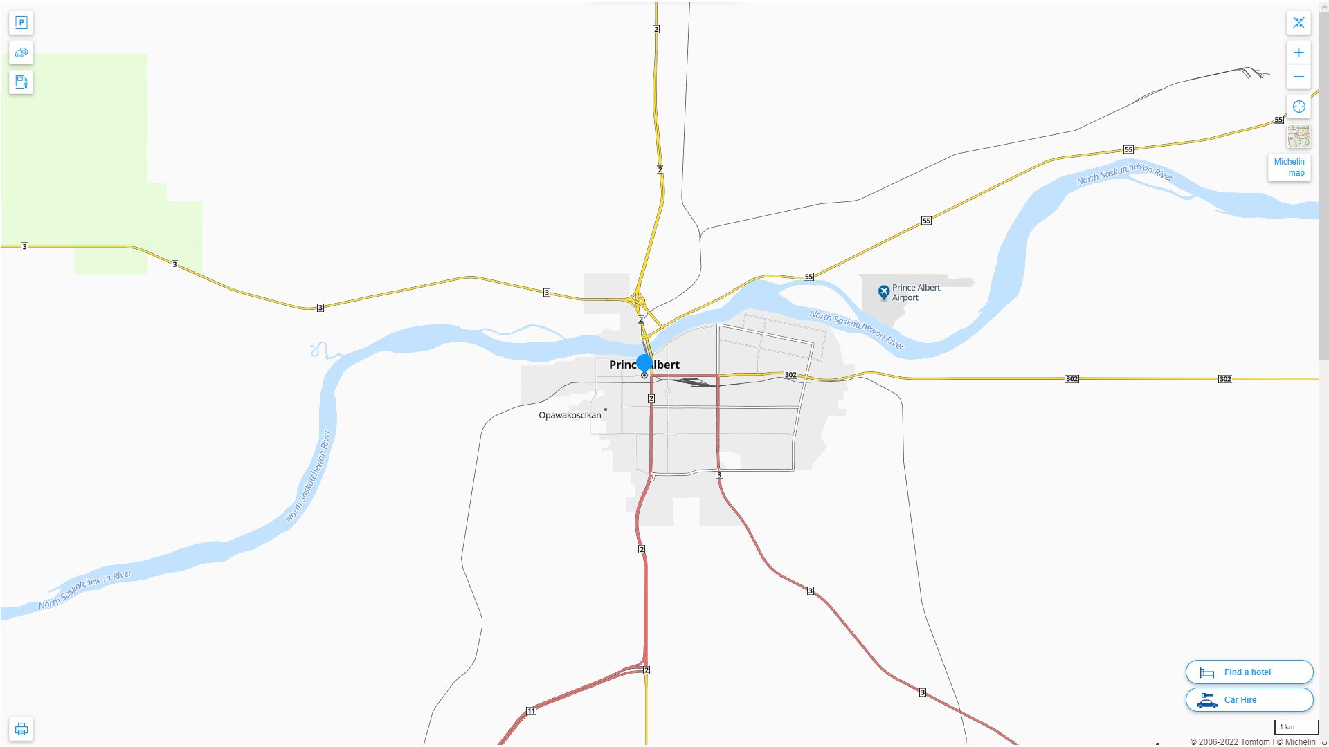 Prince Albert Map - Canada