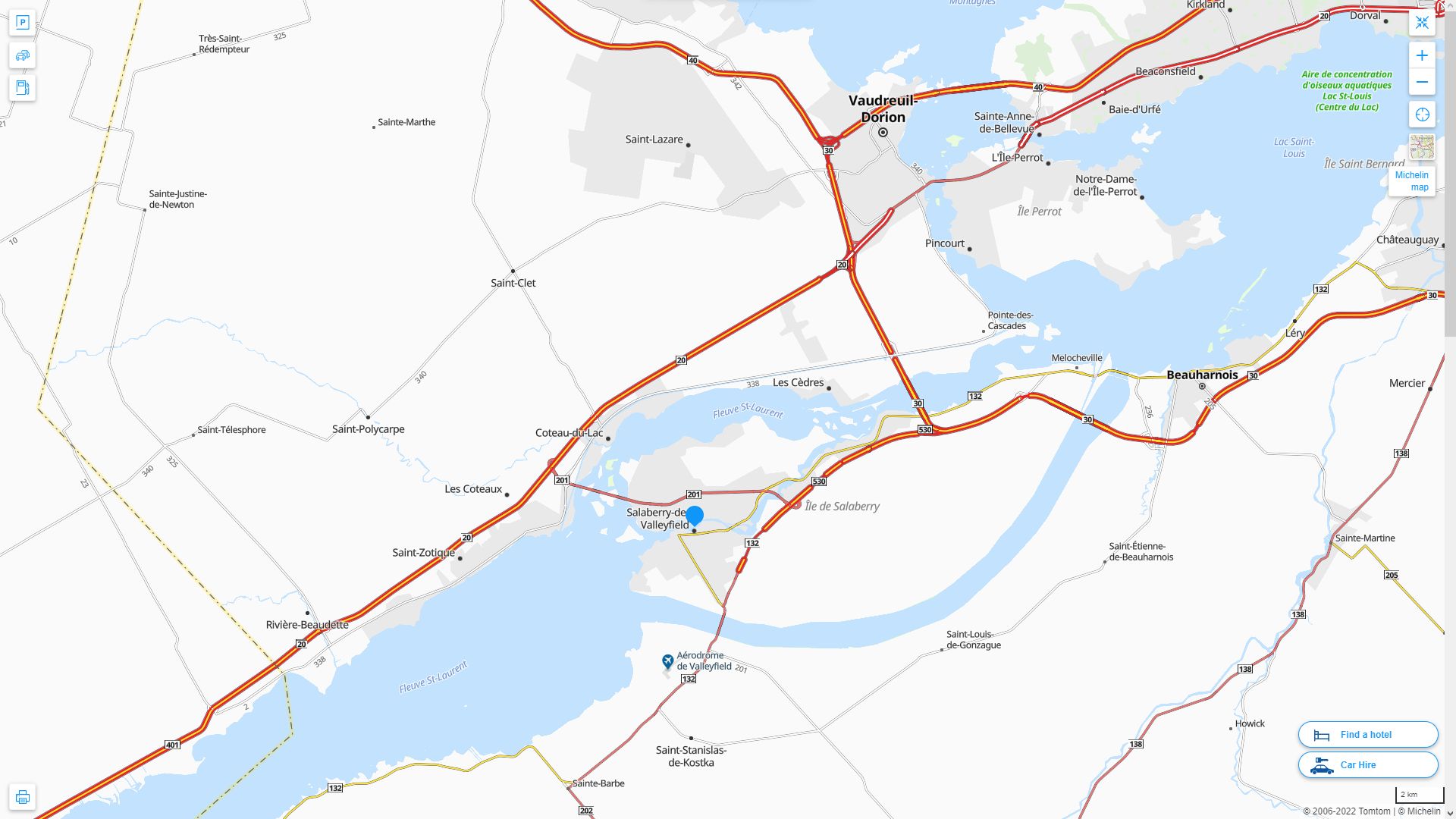 Salaberry de Valleyfield Map