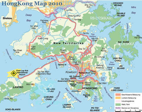 Hong Kong China Map - China