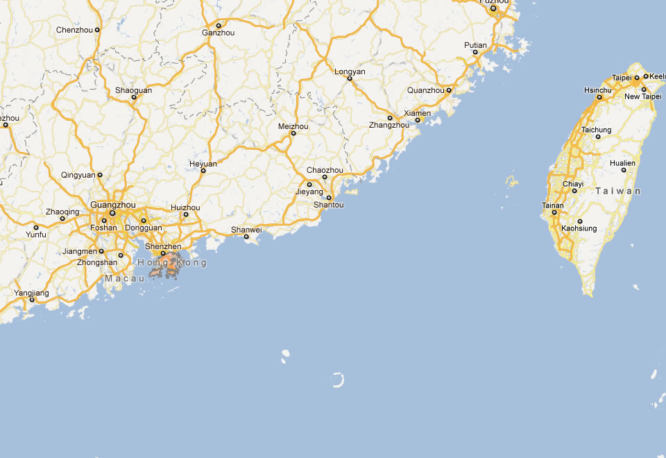 Hong Kong China Map