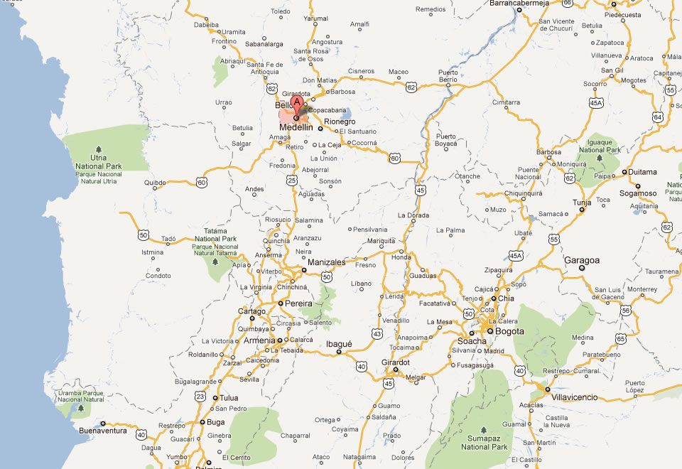 Medellin Map - Colombia