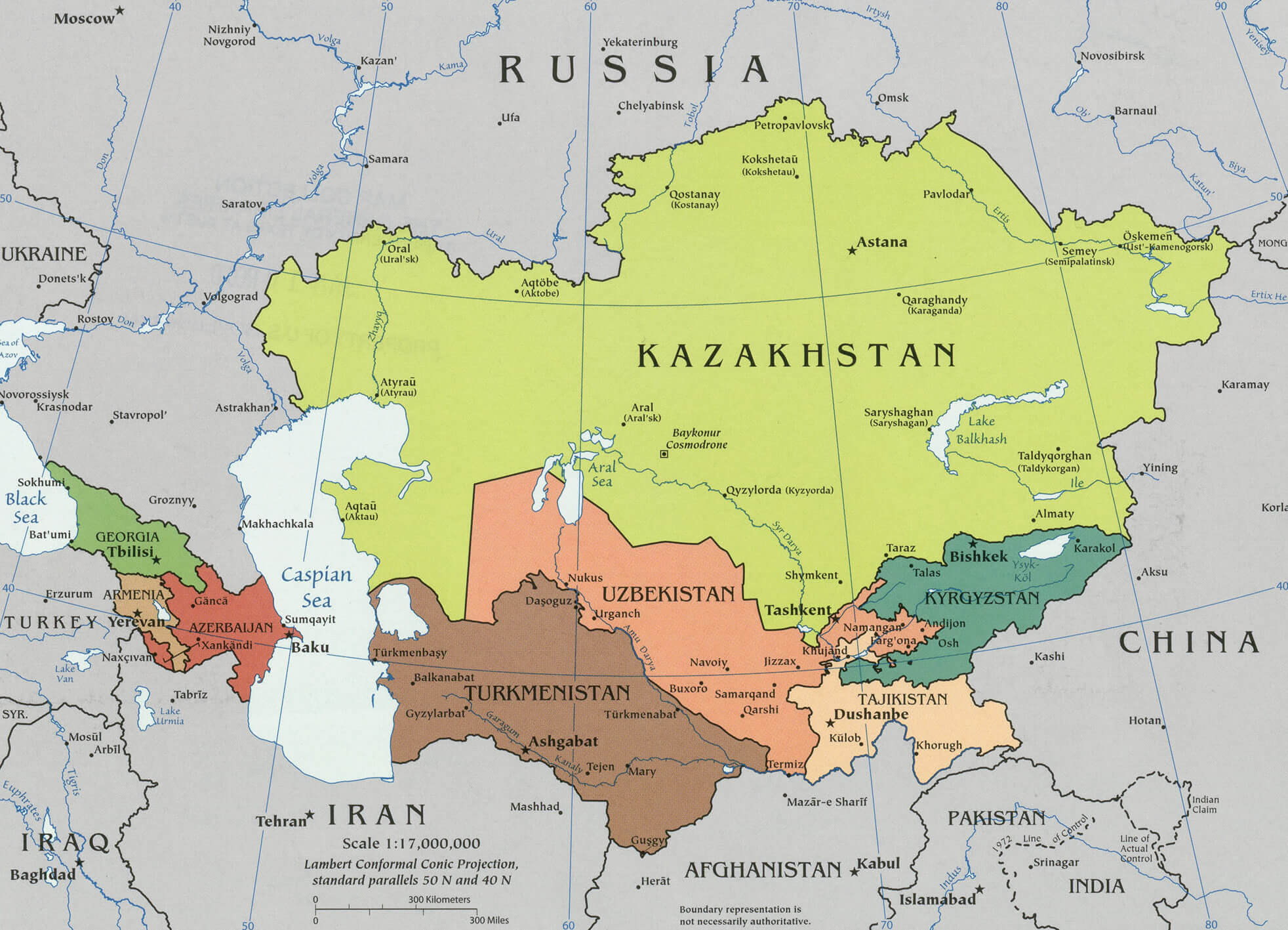 Caucasus Central Asia Map Caucasus Central Asia Map