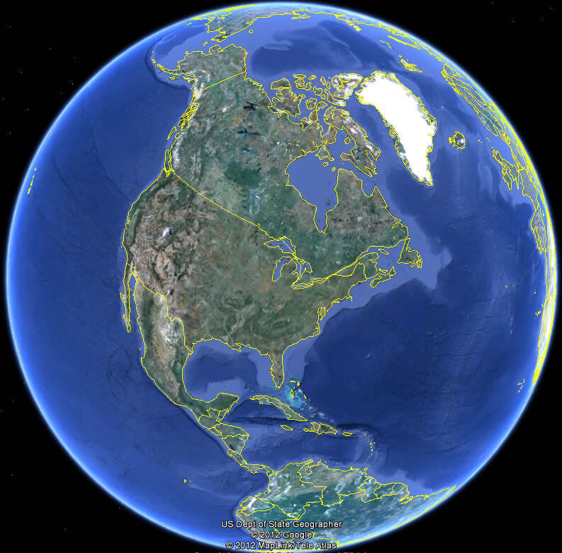 North America Continent Physical Map
