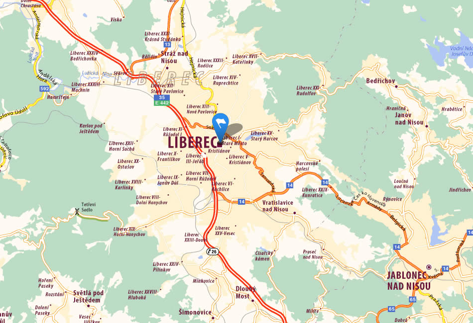 Liberec Map - Czech Republic