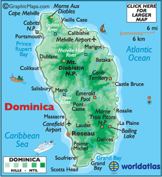 Map of Dominica