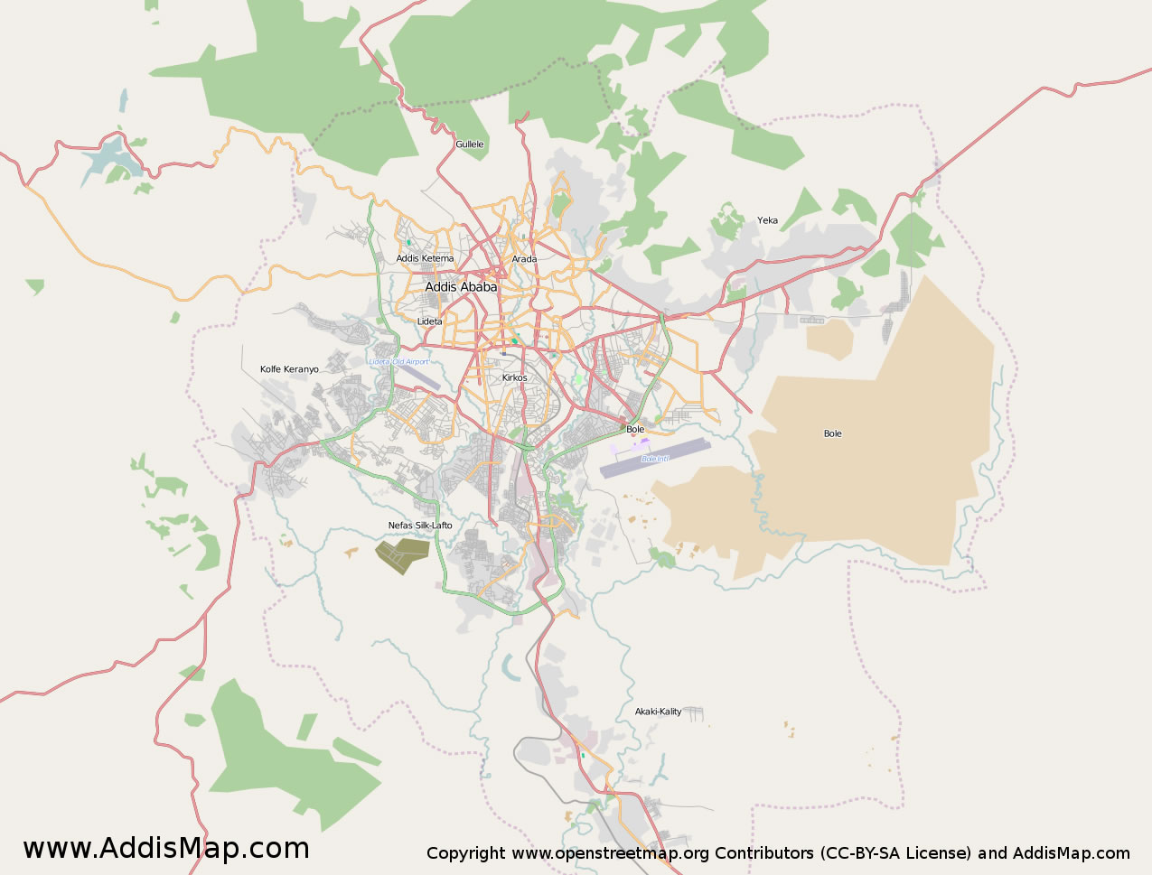 Addis Ababa Map