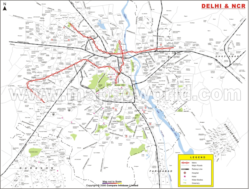 Delhi Map - India