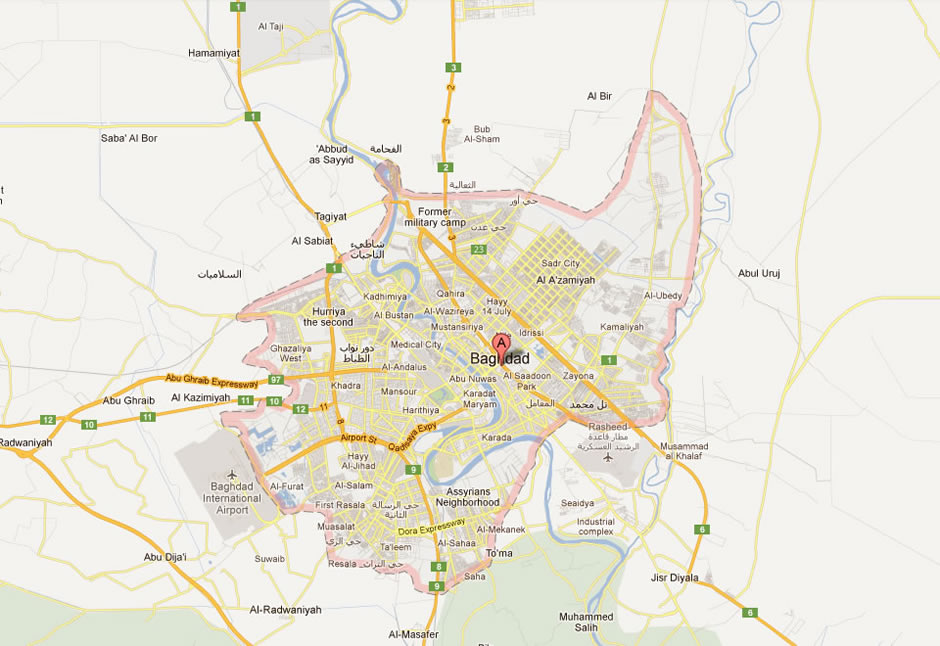 Baghdad Map Iraq