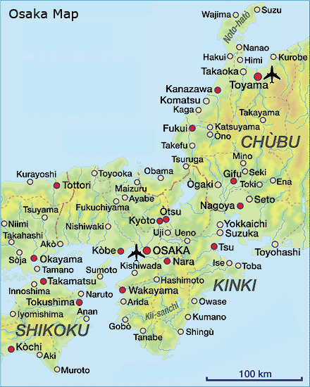 Osaka Map - Japan