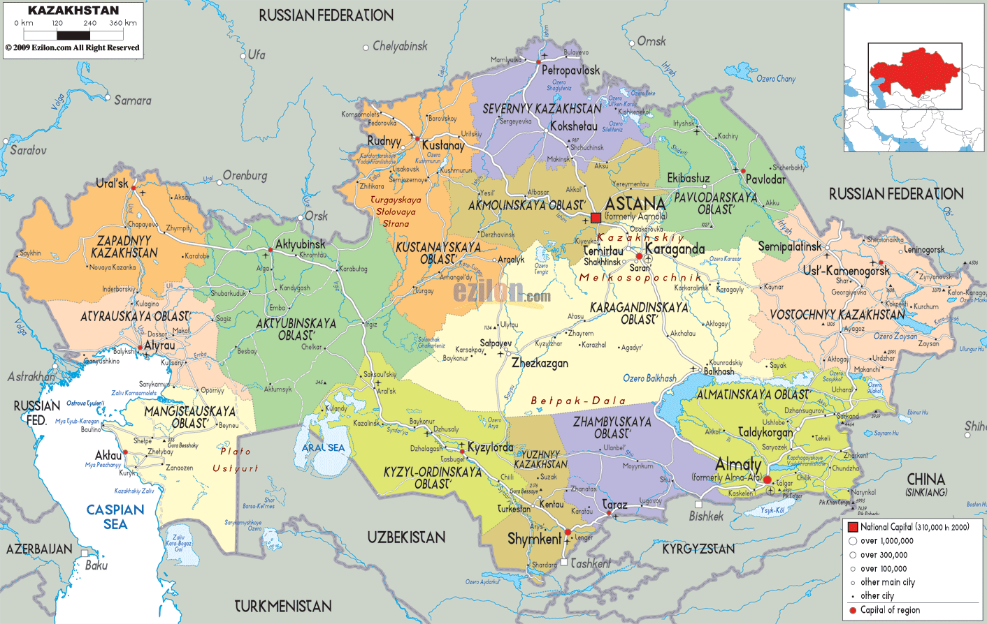 Kazakhstan Map