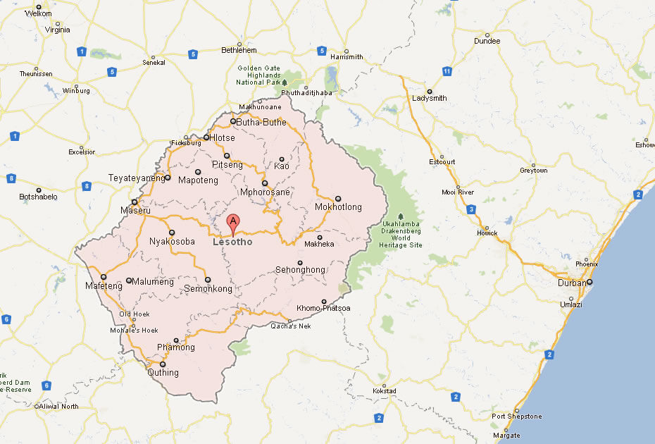 Lesotho Map