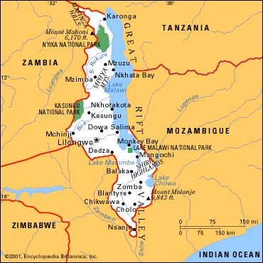 Malawi Map - Malawi