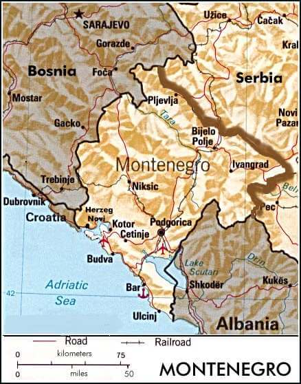 Montenegro Map