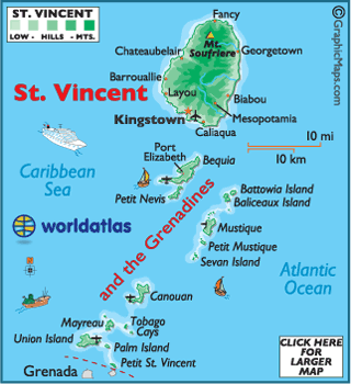 Saint Vincent and the Grenadines Map
