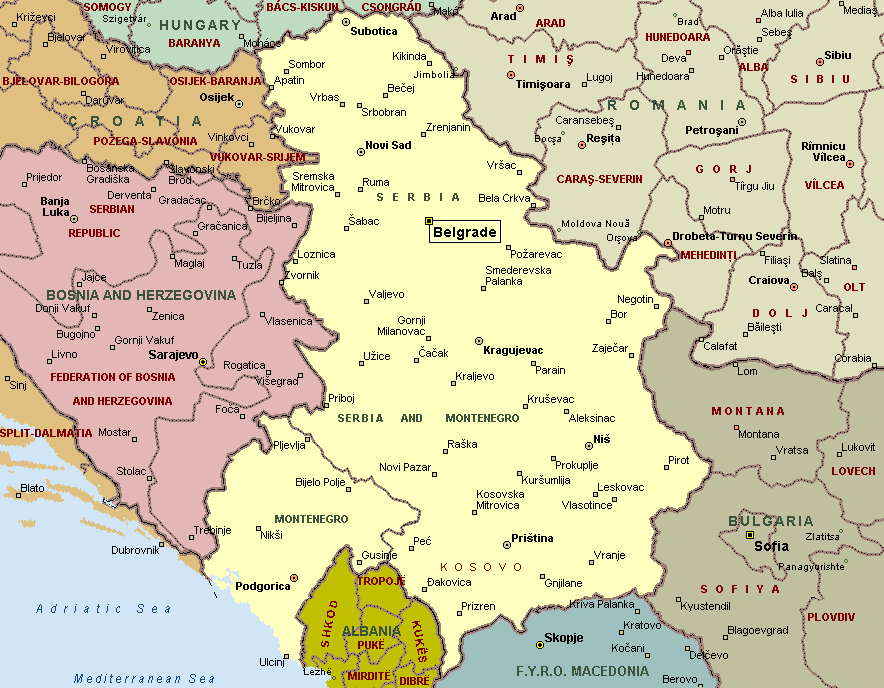 Serbia Map - Serbia