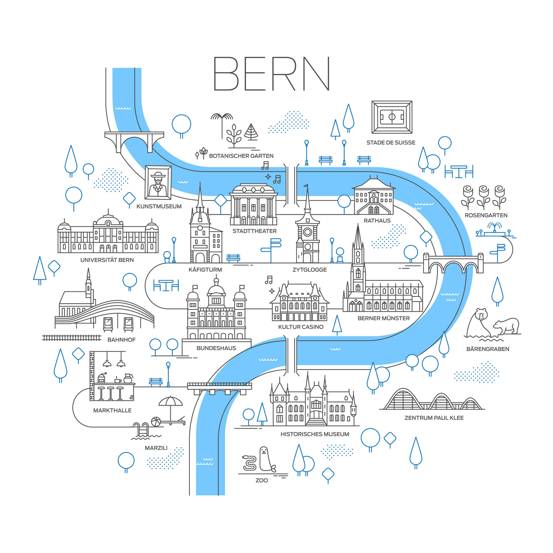 Bern Map - Switzerland
