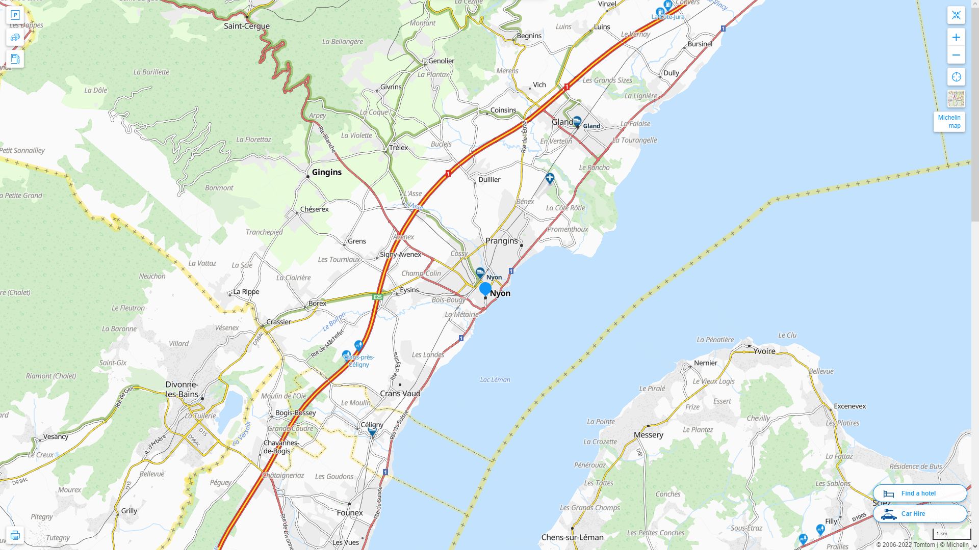 Nyon Map - Switzerland