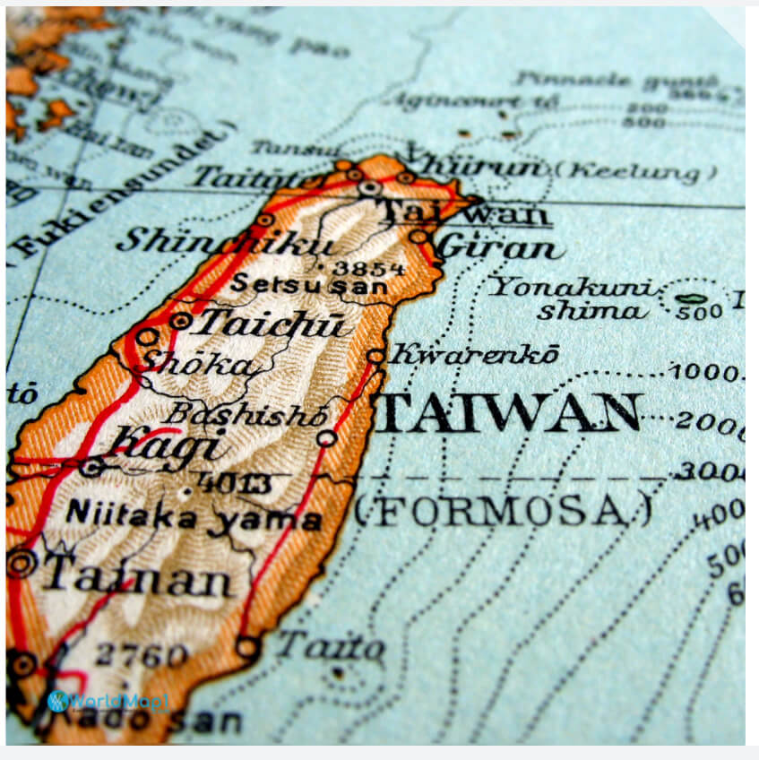 Taiwan Free Printable Map