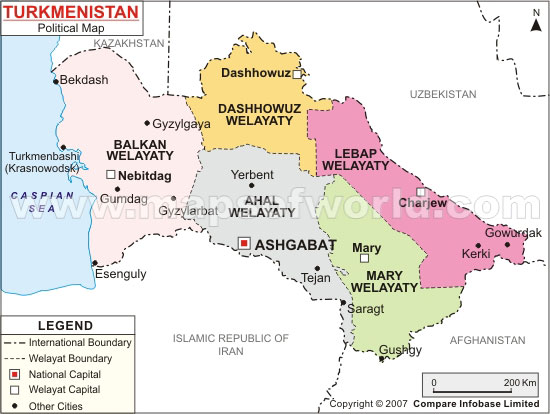 Ashgabat Map - Turkmenistan