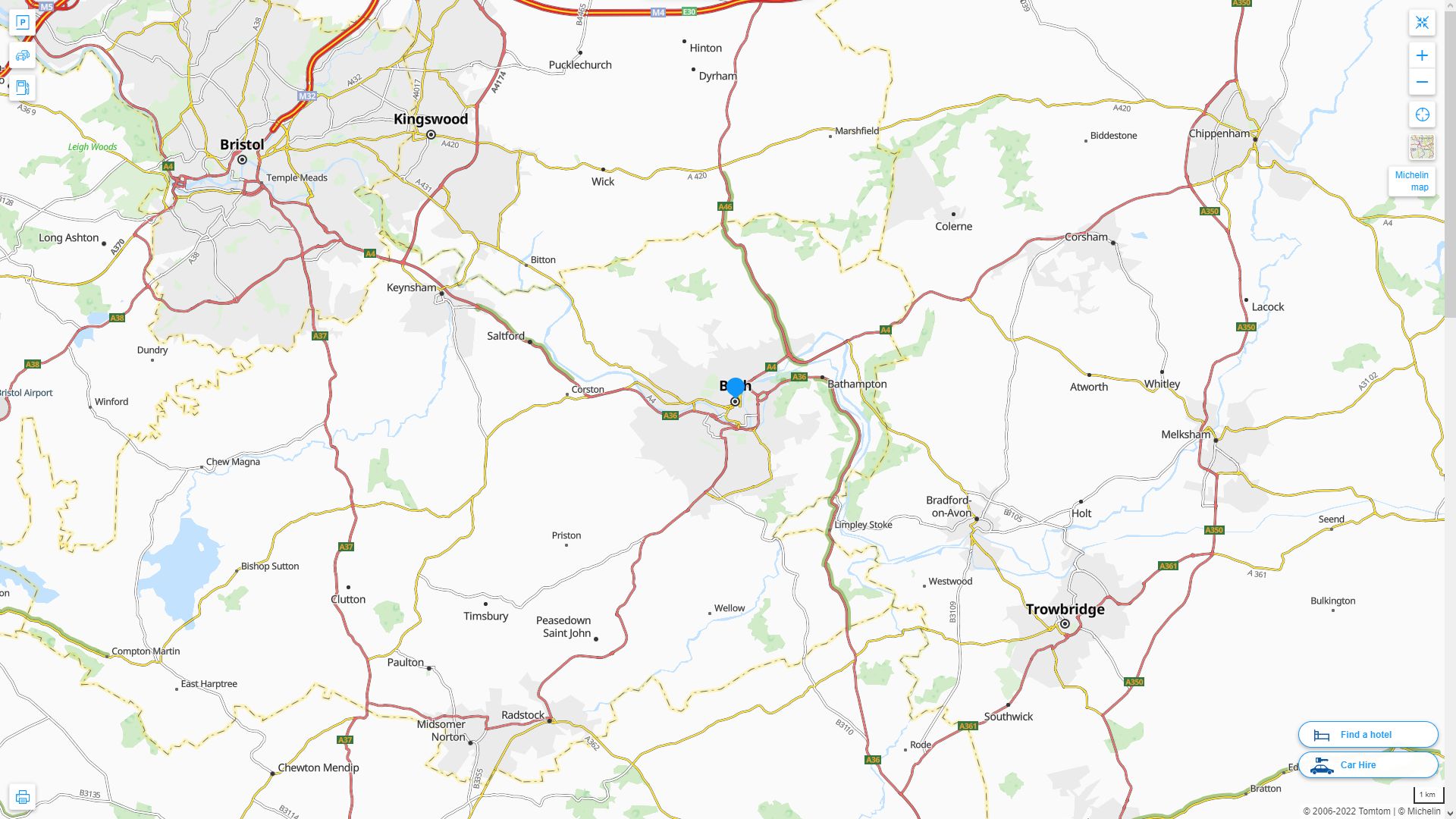 Bath Map - United Kingdom