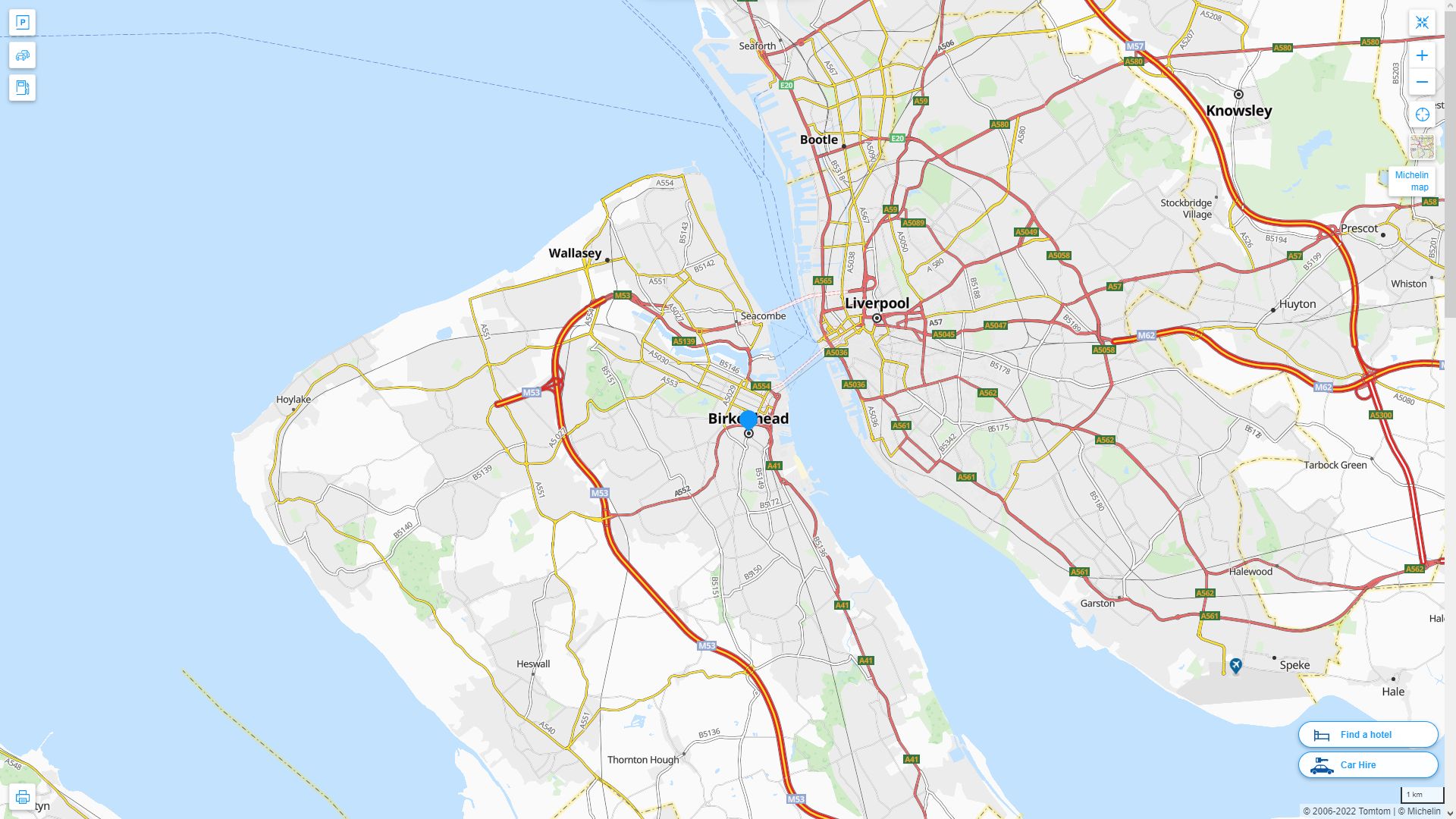 Birkenhead Map - United Kingdom