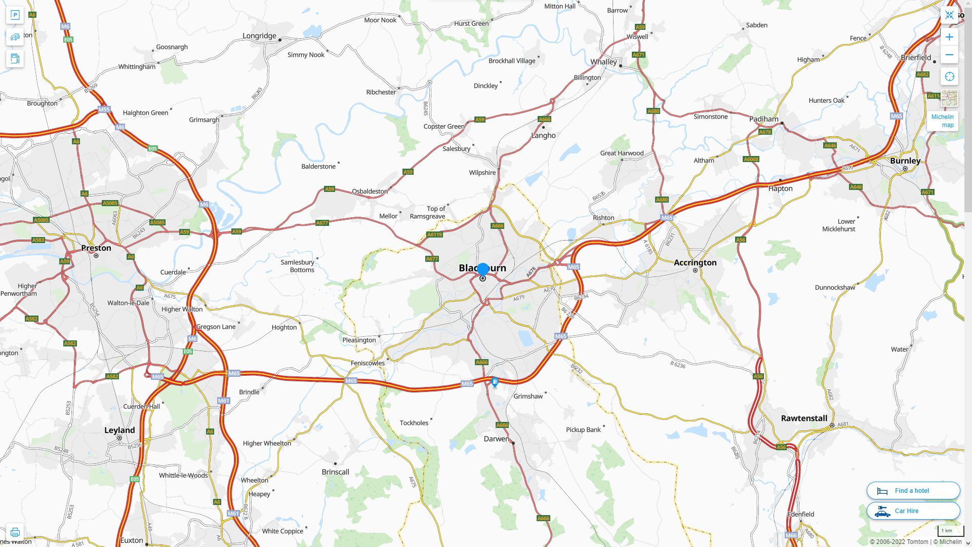 Blackburn Map - United Kingdom