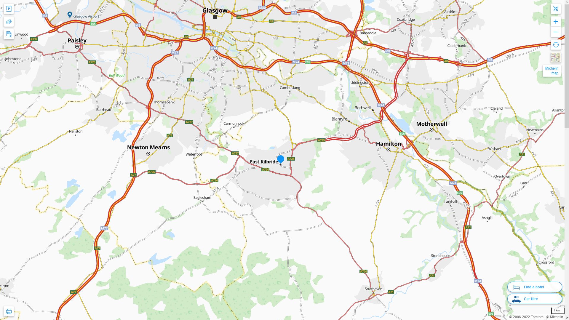 East Kilbride Map