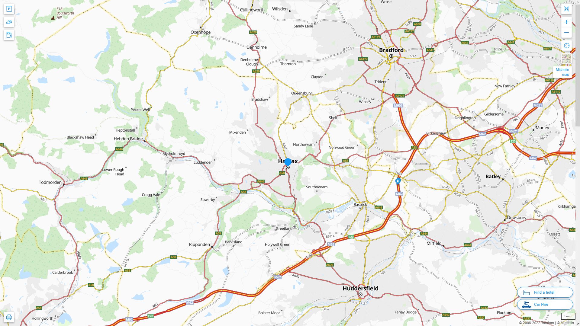 Halifax Map - United Kingdom