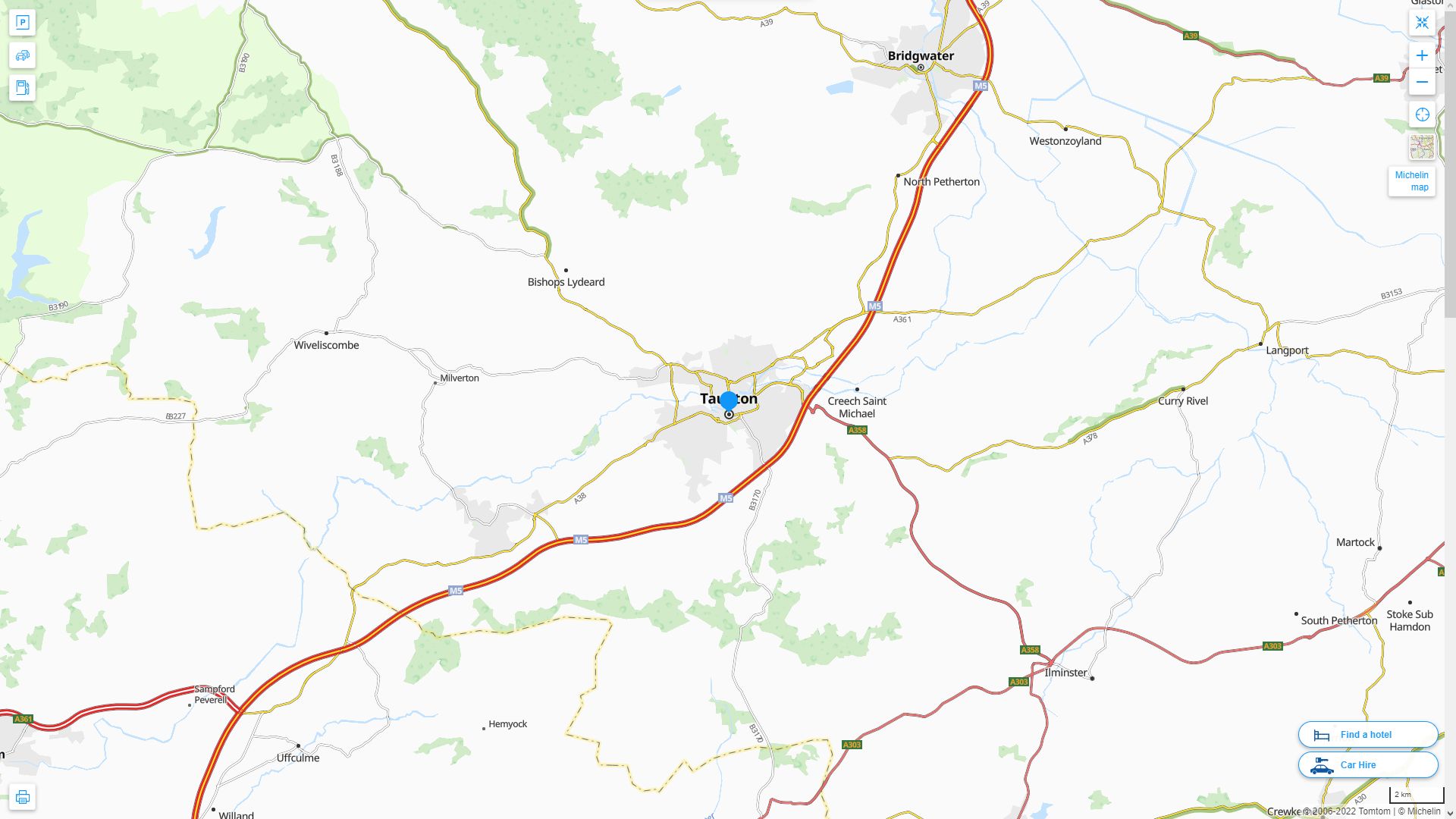 Taunton Map - United Kingdom