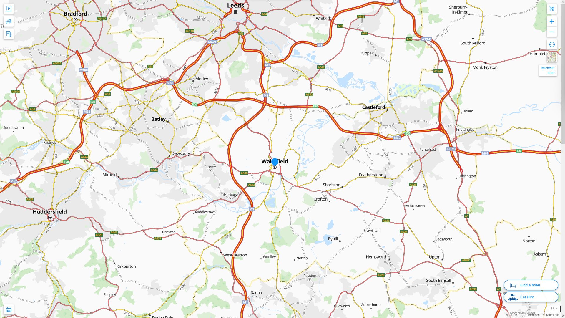 Wakefield Map - United Kingdom