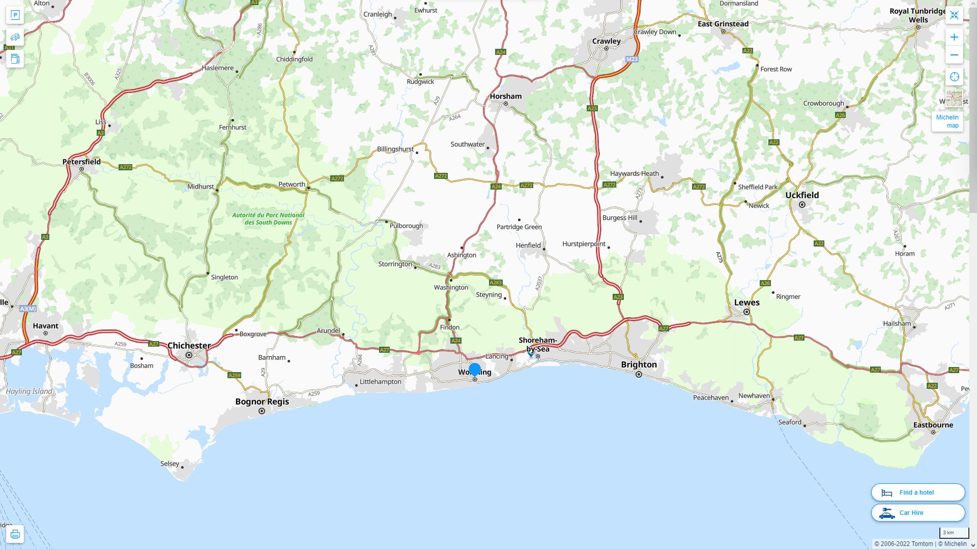 Worthing Map - United Kingdom
