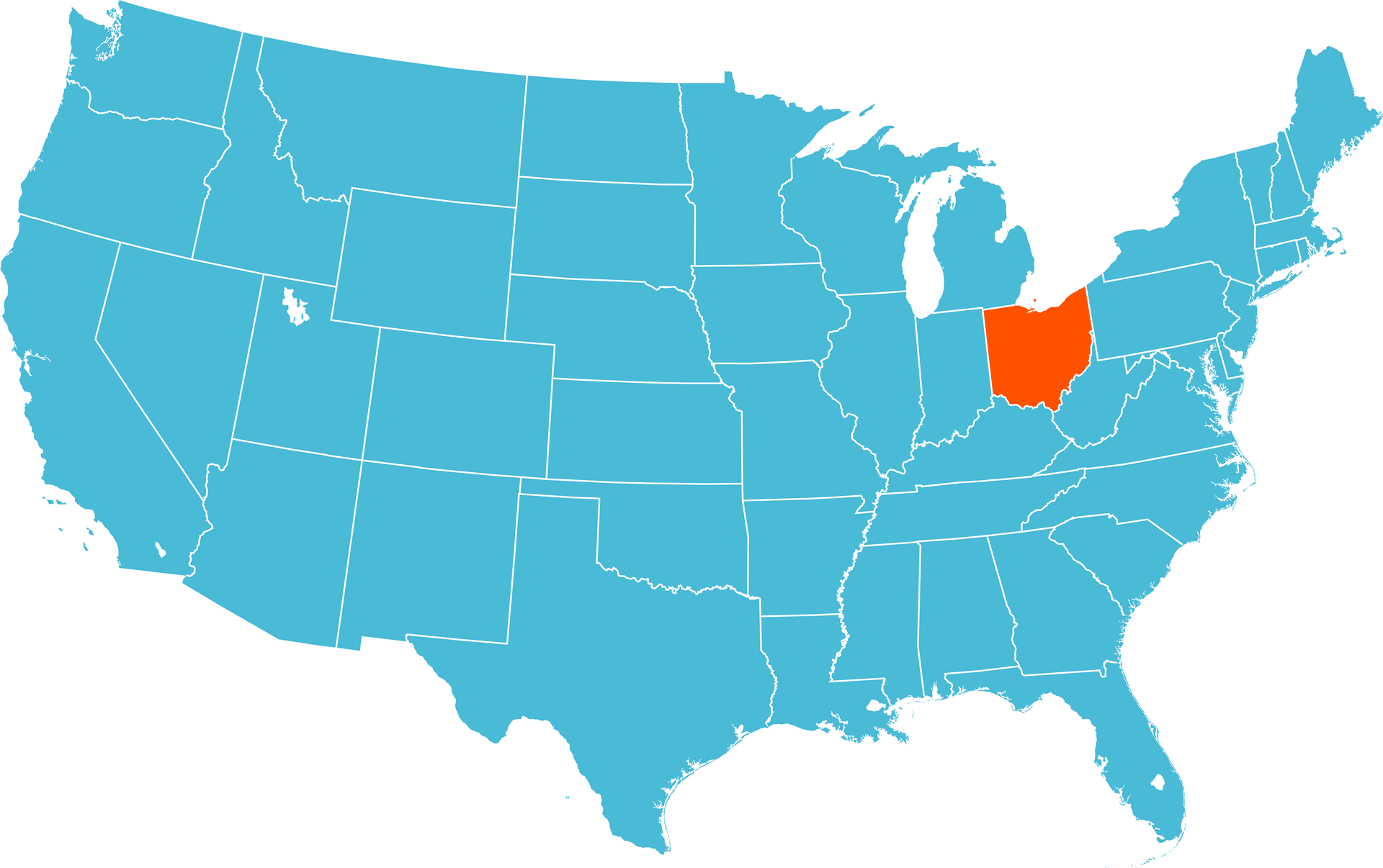 Ohio and Largest Cities Columbus, Cincinnati, Cleveland