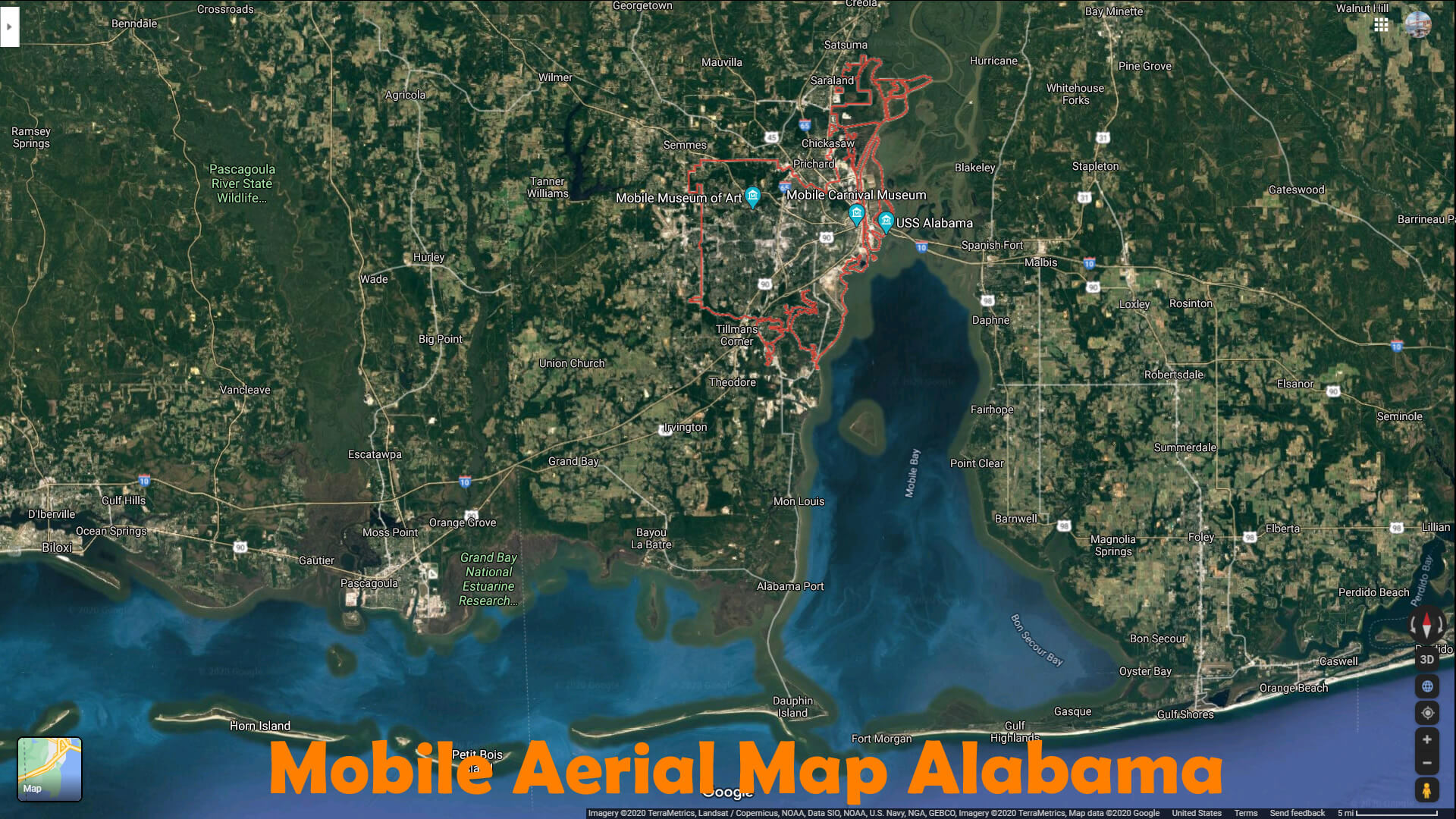 Mobile Alabama Map - United States