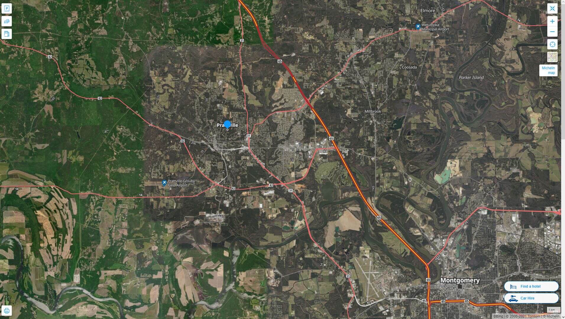 Prattville, Alabama Map