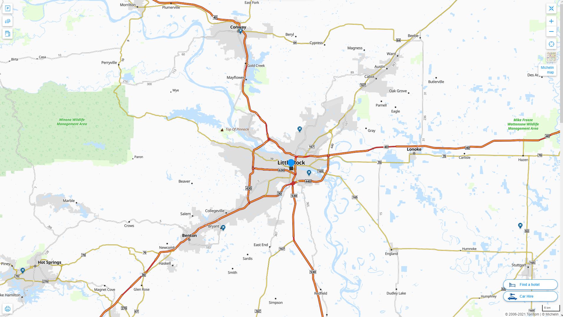Little Rock, Arkansas Map