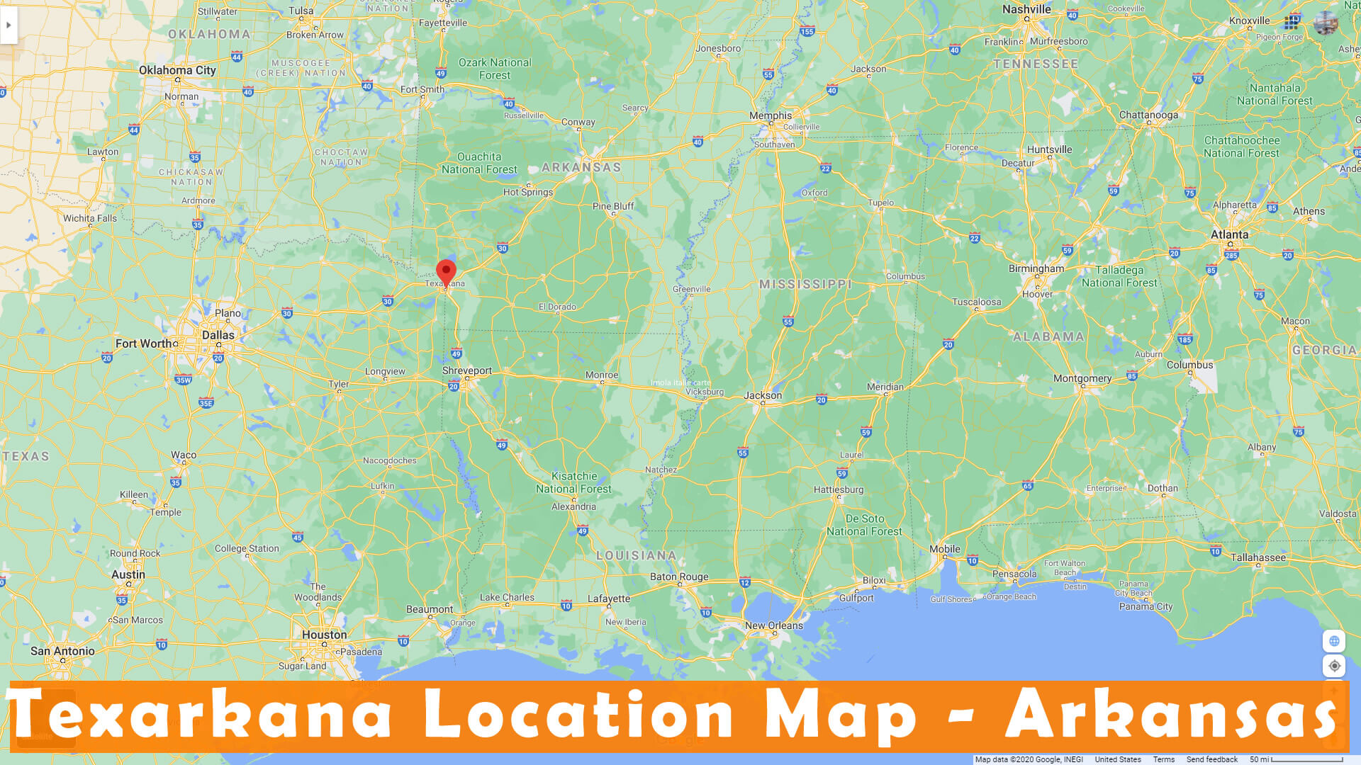 Texarkana, Arkansas Map