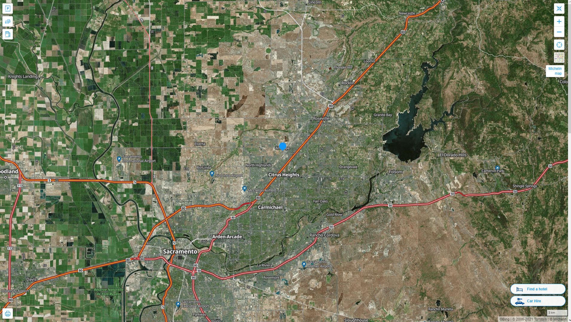Antelope, California Map