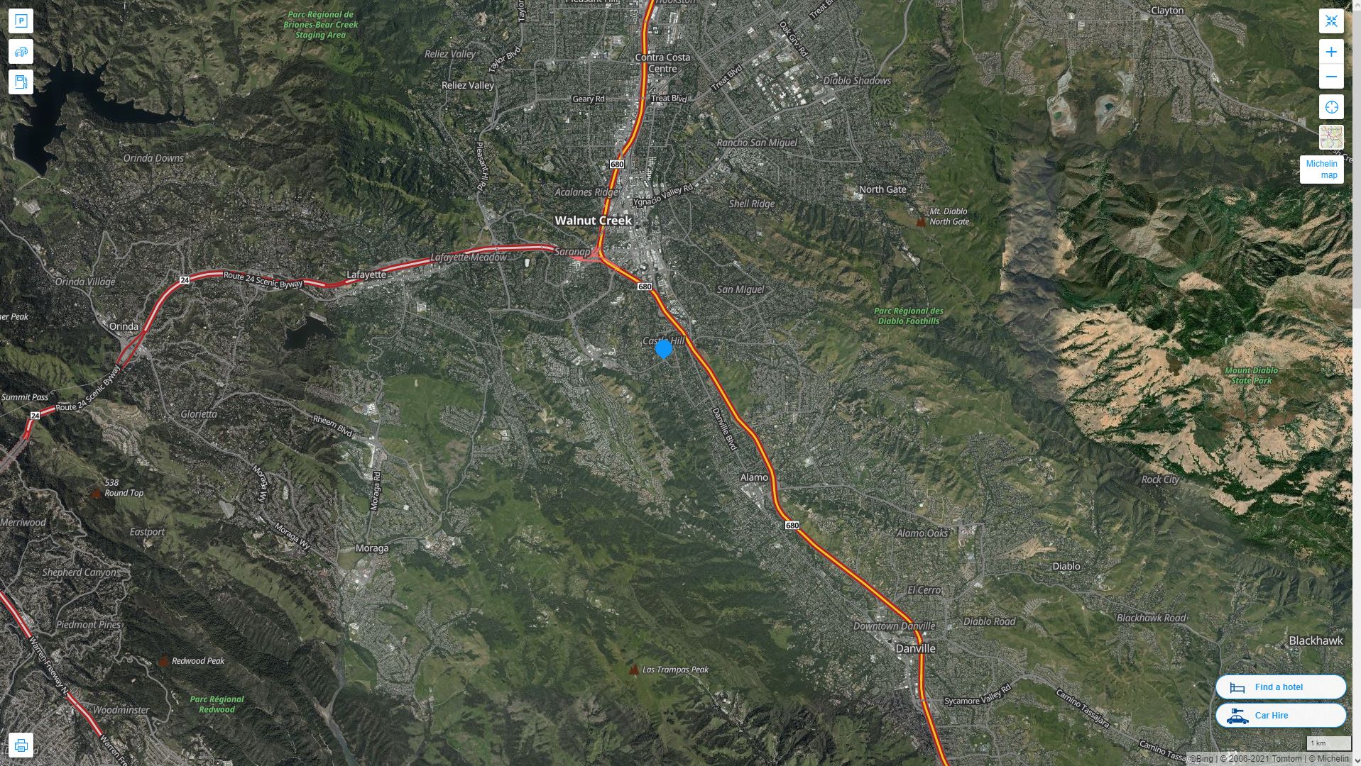 Castle Hill, California Map